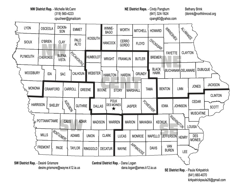 District Map - Iowa Cheerleading Coaches' Association